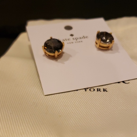 kate spade | Jewelry | Kate Spade Black Crystal Gold Stud Earrings ...